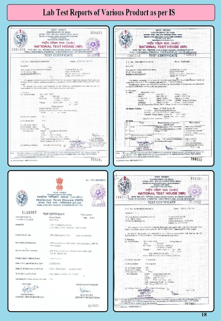 Lab test Reports – Searchlight manufacturers India, Searchlight ...